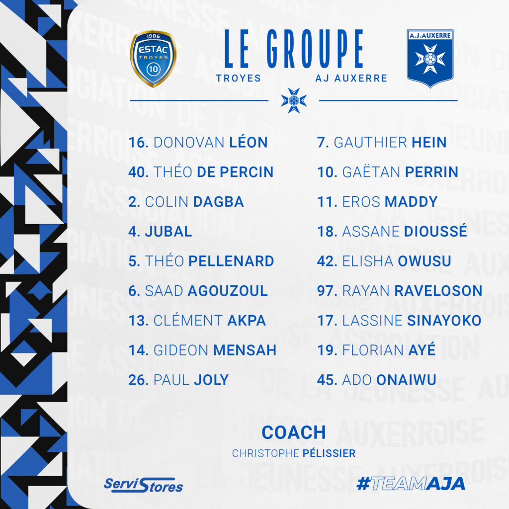 Le calendrier de l'AJA pour la saison 2023-2024